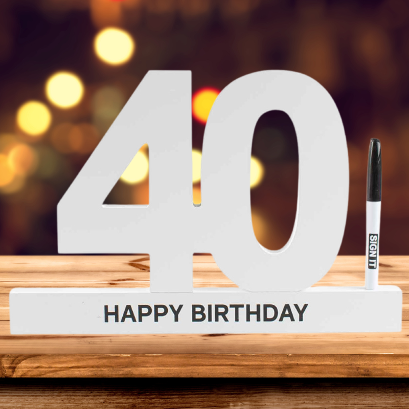 40th Birthday Signature Block and Pen Set | Beautiful Gifts NZ – WishBox