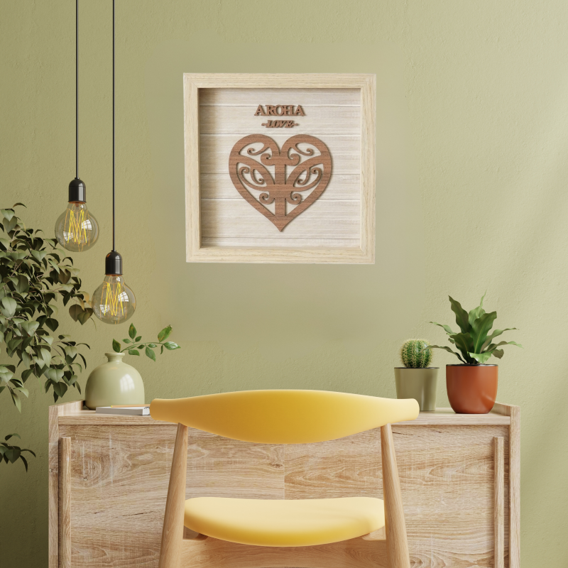Aroha Wooden Art Plaque - Beautiful Gifts NZ | Love Symbol Decor – WishBox